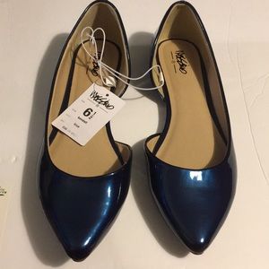 Mossimo Supply Co. | Shoes | Mossimo Metallic Blue Pointy Flats 6 2 8 7 ...